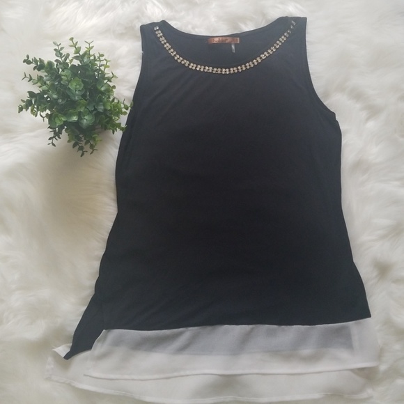 Belldini | Tops | Nwot Belldini Sleeveless Top Black White Studded S ...